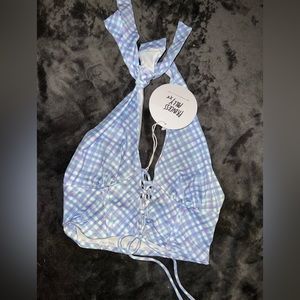 Princess Polly | Tops | Princess Polly Beth Top In Blue Check Size 2 ...